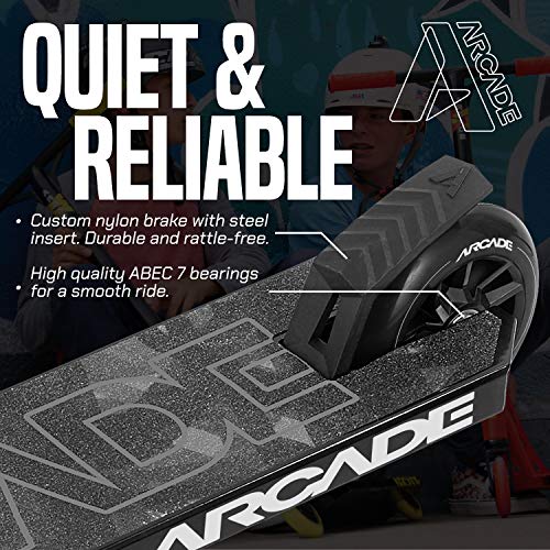ARCADE Pro Scooters - Stunt Scooter for Kids 8 Years and Up - Perfect for Beginners Boys and Girls - Best Trick Scooter for BMX Freestyle Tricks (Black/Black)