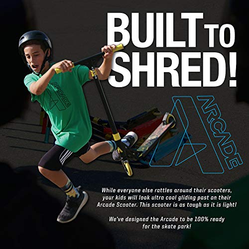 ARCADE Pro Scooters - Stunt Scooter for Kids 8 Years and Up - Perfect for Beginners Boys and Girls - Best Trick Scooter for BMX Freestyle Tricks (Black/Black)