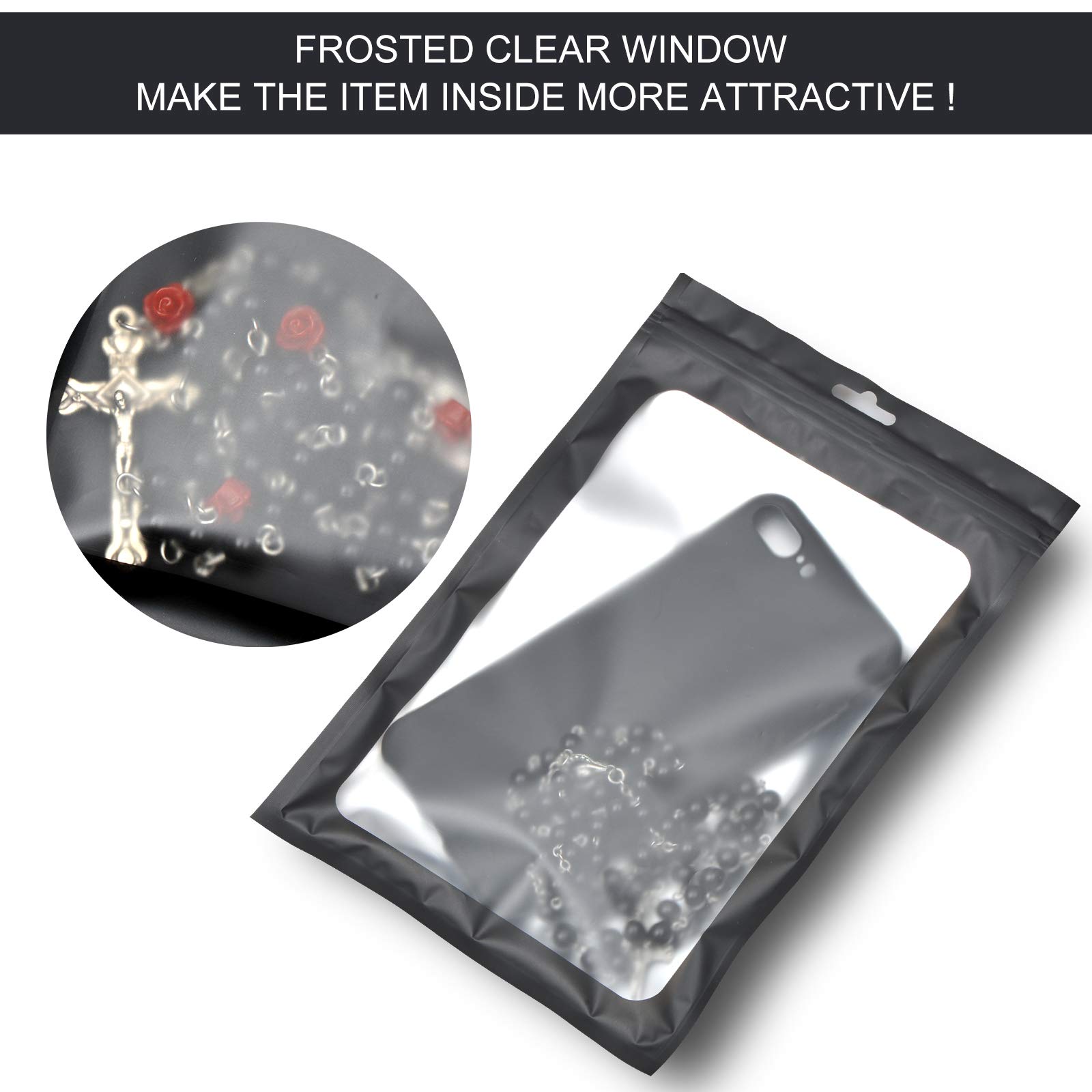 EONJOE 100pcs Resealable Mylar Packaging Bags Small Business Supplies Candy Sample Freshie Jewelry Bracelet Zipper Zip Package Pouch Bag