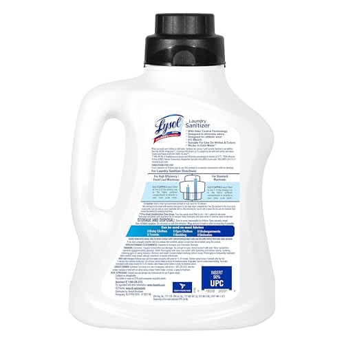 Lysol Sport Laundry Sanitizer Additive, Sanitizing Liquid for Gym Clothes and Activewear, Eliminates Odor Causing Bacteria, 90oz