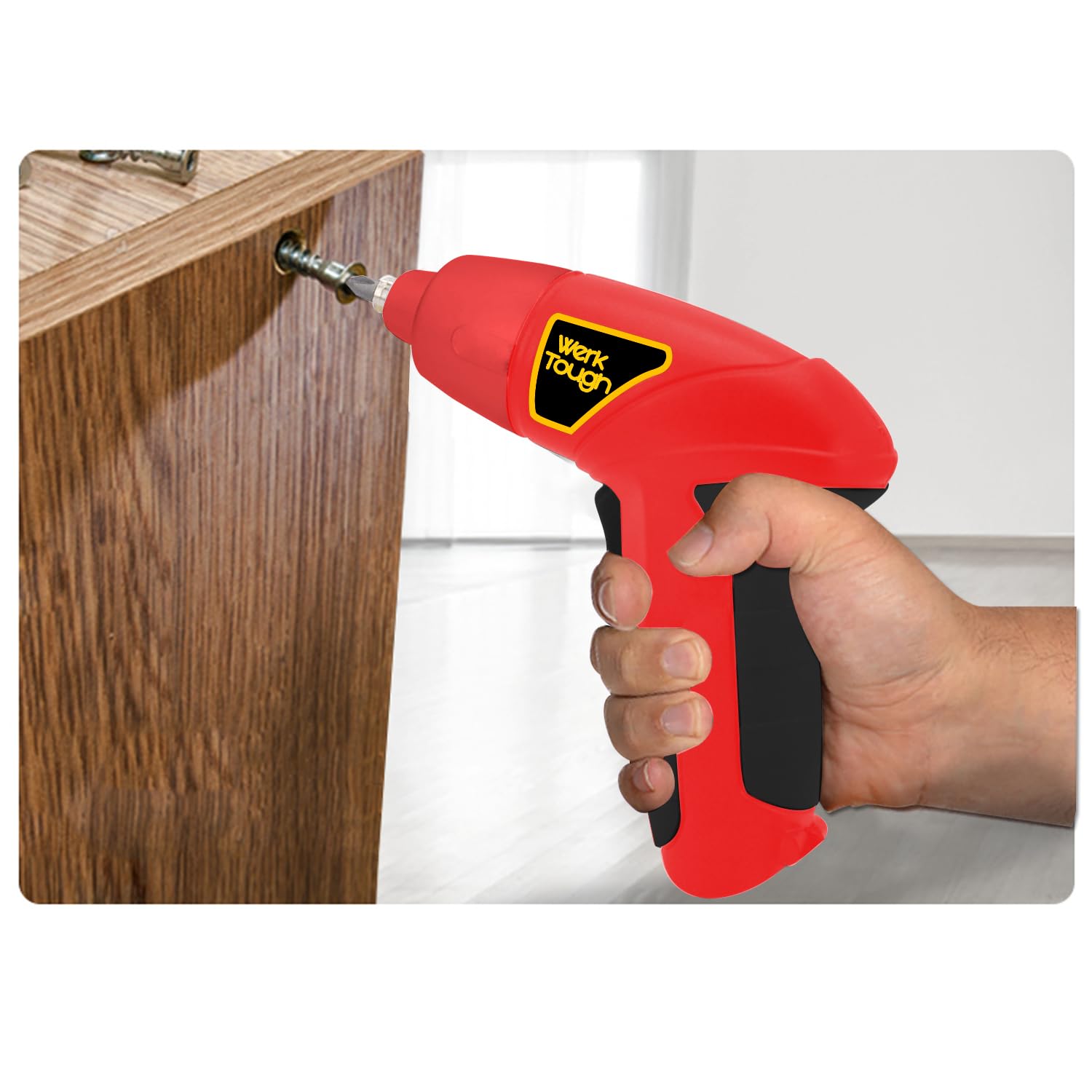 Werktough 4.8v Electric Screwdriver Cordless Mini Drill with 6 Hexagon Drill Bits and 11 CRV Screwdriver Bits-Power Your Projects with Precision and Speed