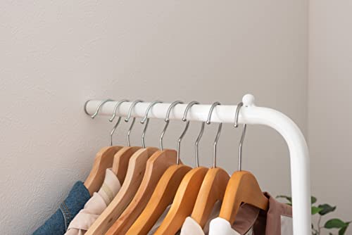 YUZU LEAF Hanger Rack, Slim, Compact, Simple, Black, White, Storage, Clothes, Stylish, Interior, Display, Stylish, Anti-Slip, Stopper, Living Alone, Stand (White)