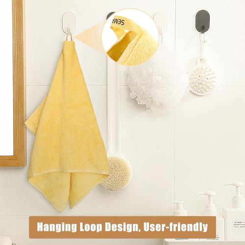 SEMAXE Bath Towel Set for Bathroom, 100% Cotton Bathroom Towels with Hanging Loops and Nano-Bio Lifecycle Labels, 8 Piece Towel Set Include 2 Bath Towels, 2 Hand Towels, 4 Washcloths, Yellow & Grey