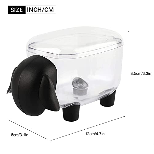 KNMNIU Qtip Holder Dispenser, Cotton Swab Organizer Container with Cover, Cute Cotton Ball Holder Bathroom Waterproof Floss Jars with Lids, Vanity Storage Organizer,Black