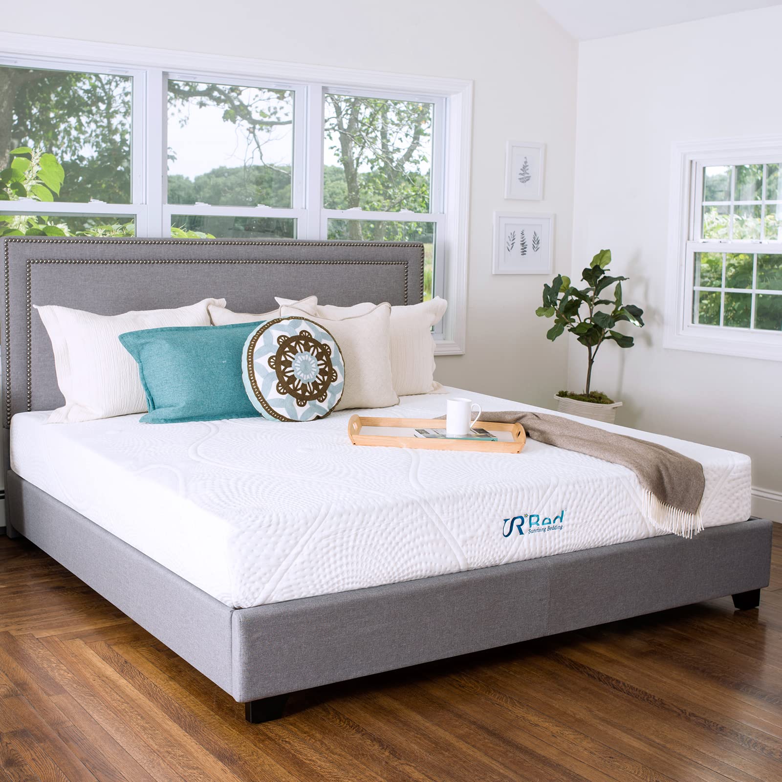 Sunrising Bedding 12" Gel Memory Foam Mattress in a Box King Size, Firm, No Harmful Chemicals, No Fiberglass, Adjustable Bed Frame Compatible