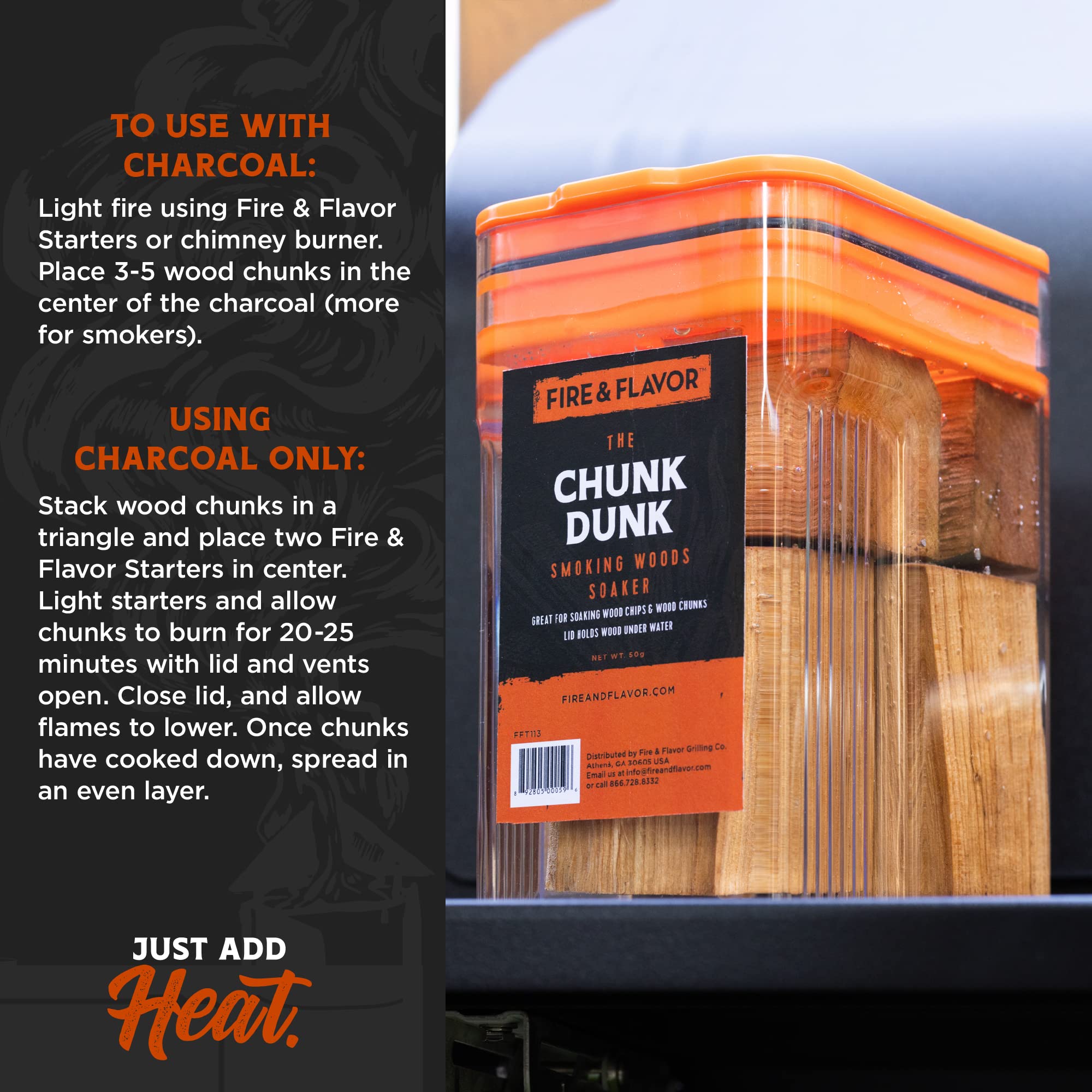 Fire & Flavor Hickory Wood Chunks for Smoking and Grilling - All-Natural, Long-Lasting with a Mildly Sweet Flavor - Large Chunk Wood Chips for Smokers,Red