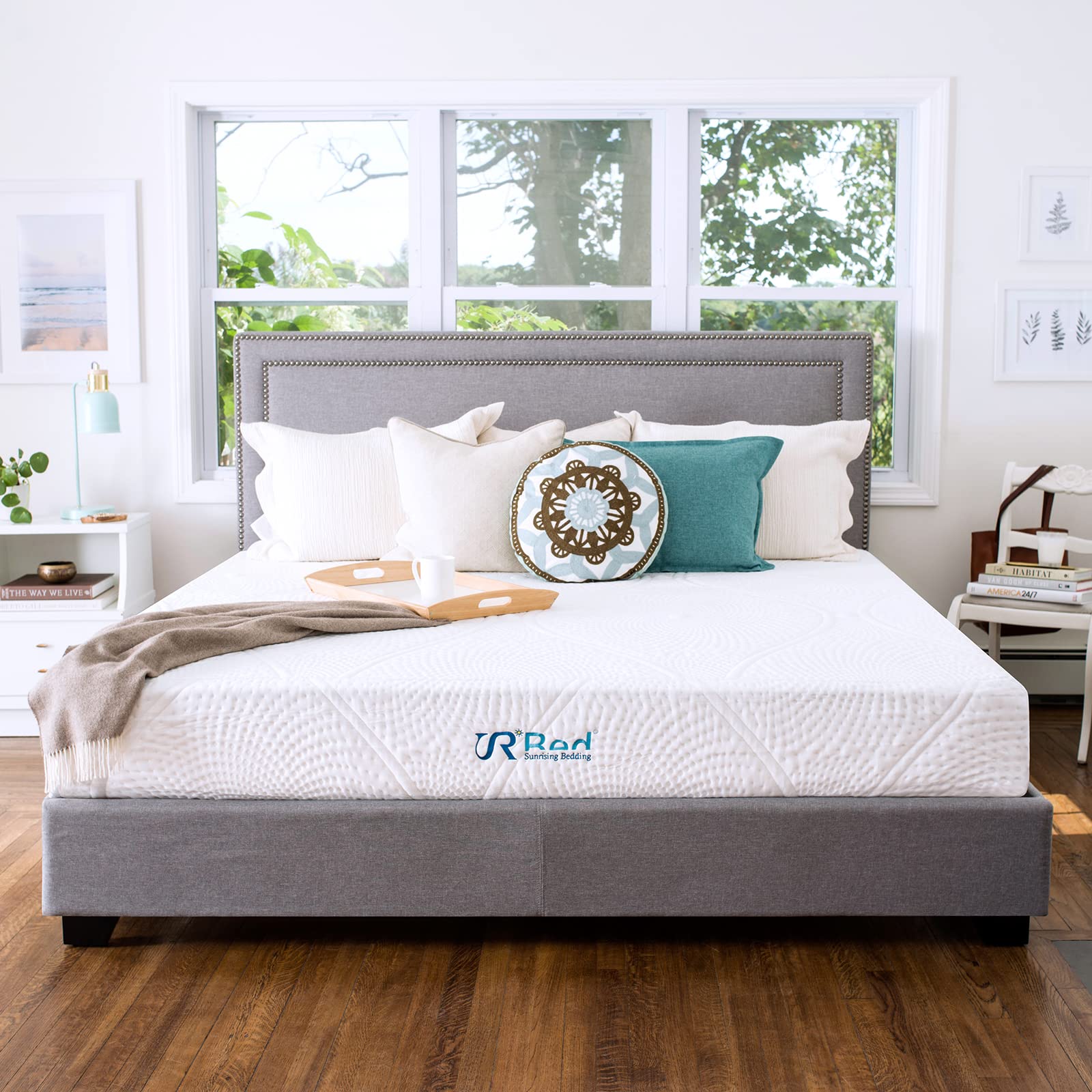 Sunrising Bedding 12" Gel Memory Foam Mattress in a Box King Size, Firm, No Harmful Chemicals, No Fiberglass, Adjustable Bed Frame Compatible