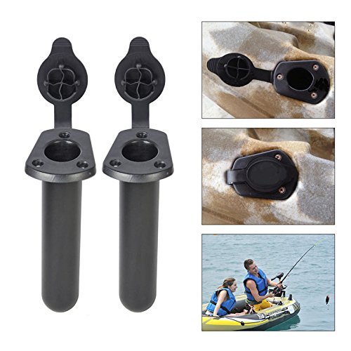 2 Pieces Fishing Rod Holder Cap and Gasket Kit fit for Flush Mount Rod Holder Kayak Boat Fishing Accessory