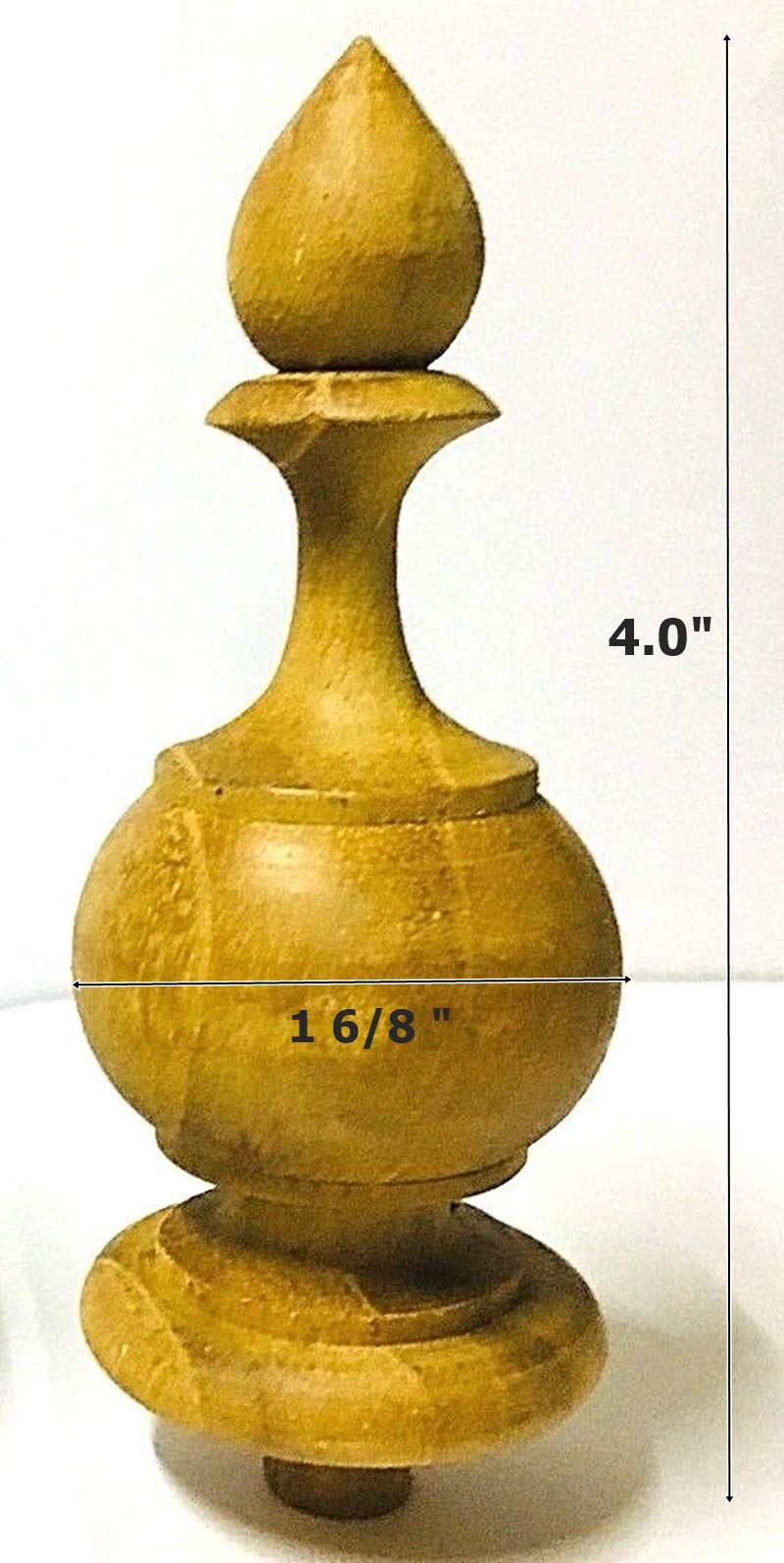 Sittikatechai 4” High 1 6/8” Dia. Teak Wooden Round Finial Replacement for Bed Post Clock Furniture Décor