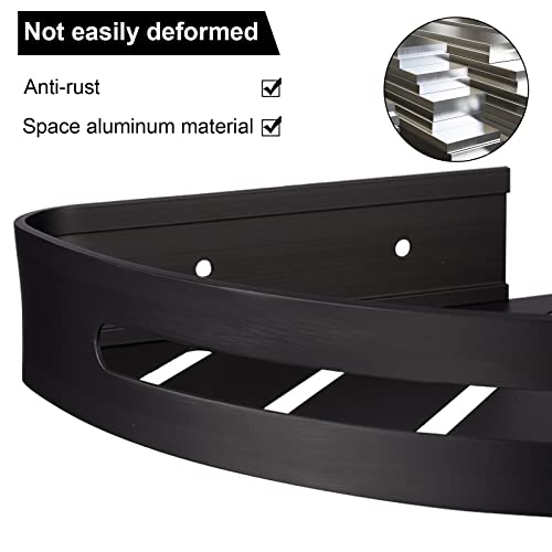 Bathroom Corner Shower Caddy,Adhesive or Screw Fixing Shower Shelf, Aluminum Storage for Bathroom Kitchen 2-Pack