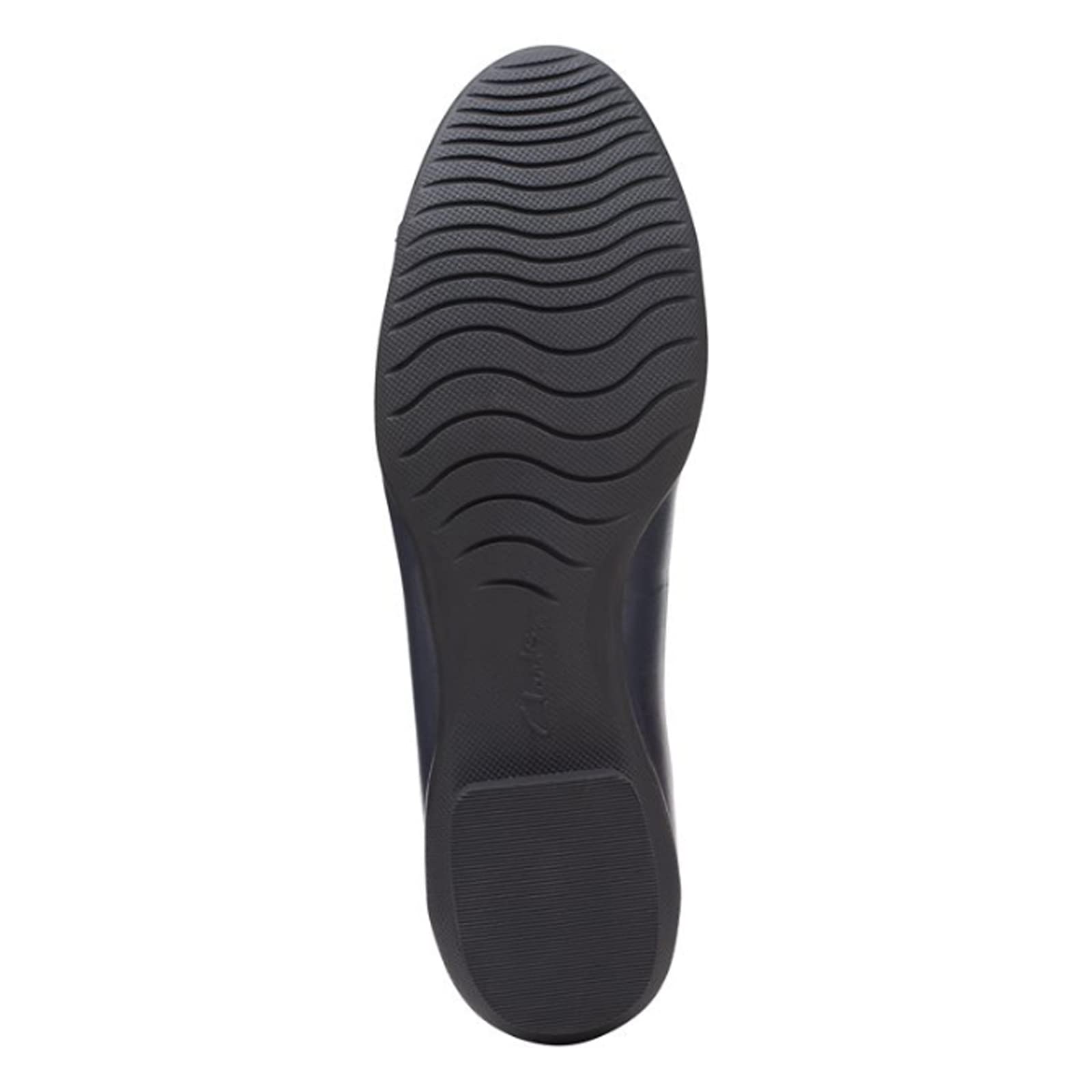 Clarks Women's Sara Bay Ballet Flat, Navy Leather, 5