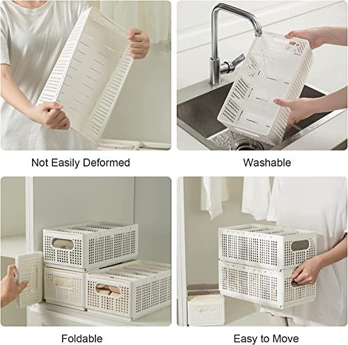 INNOVATIVE PLASTIC Wardrobe Closet Organizers and Storage Baskets byZITENG, Collapsible Clothes Organizer for Folded Clothes, Jeans, T-shirts, Underwear, Scarves, Leggings, Skirts,2 Packs (Small - 6 Grids)