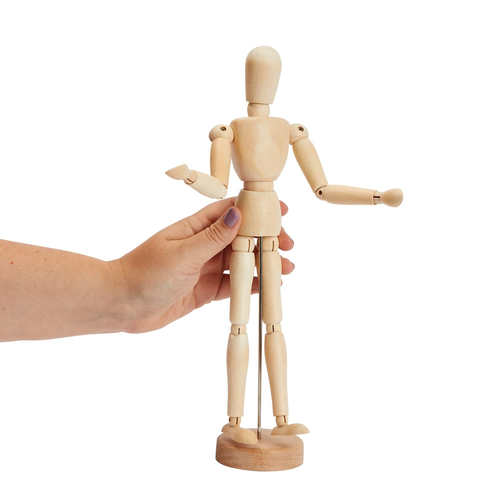 Bright Creations 2 Pack Posable Figure Wooden Mannequin for Drawing, 12-Inch Poseable Art Mannequin Figures, Wood Human Model for Drawings and Paintings, Drawing Mannequins with Base