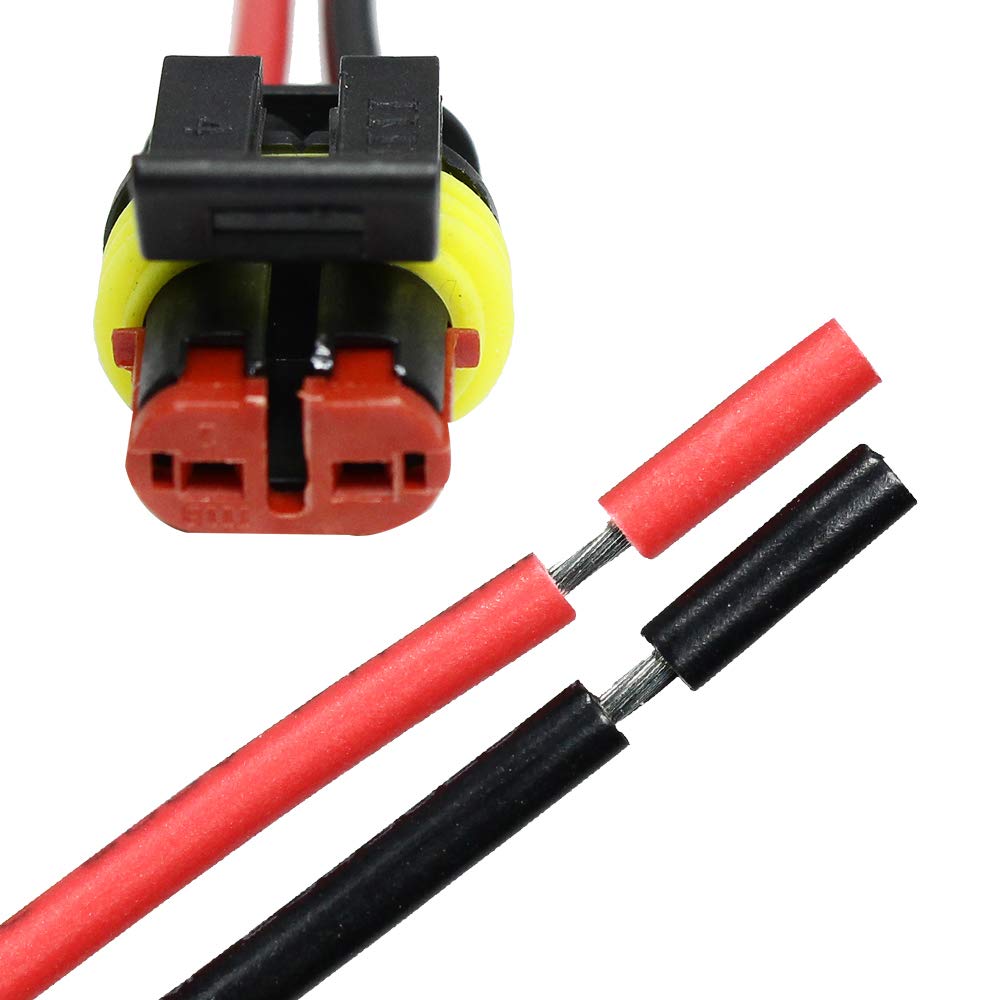 HUIQIAODS 5Kit 2 Pin Way 18 AWG Car Waterproof Connector Plug Wire 1.5mm Series Terminal Connector-5 Pack (5 Kit 2 Pin)
