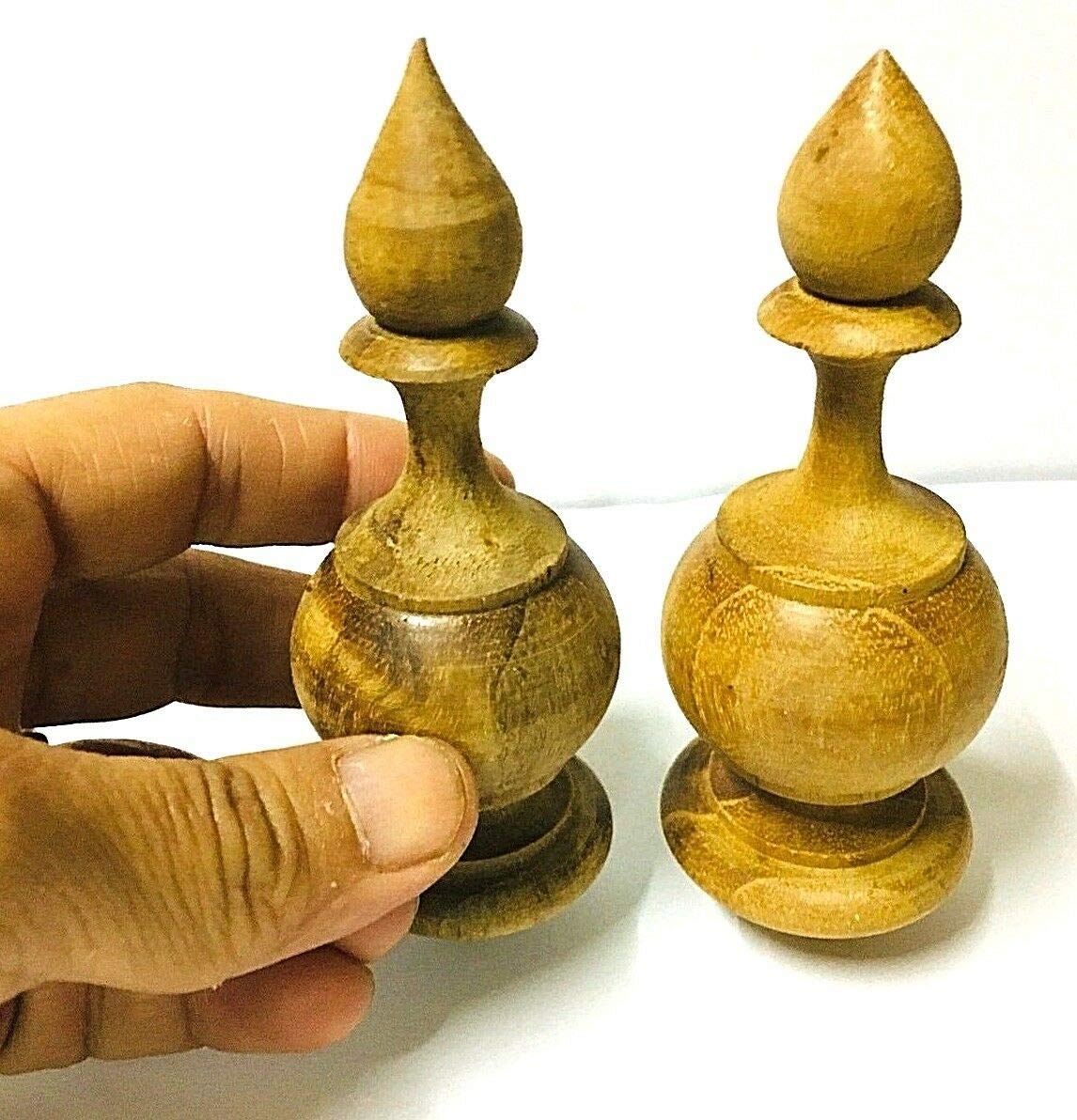 Sittikatechai 4” High 1 6/8” Dia. Teak Wooden Round Finial Replacement for Bed Post Clock Furniture Décor