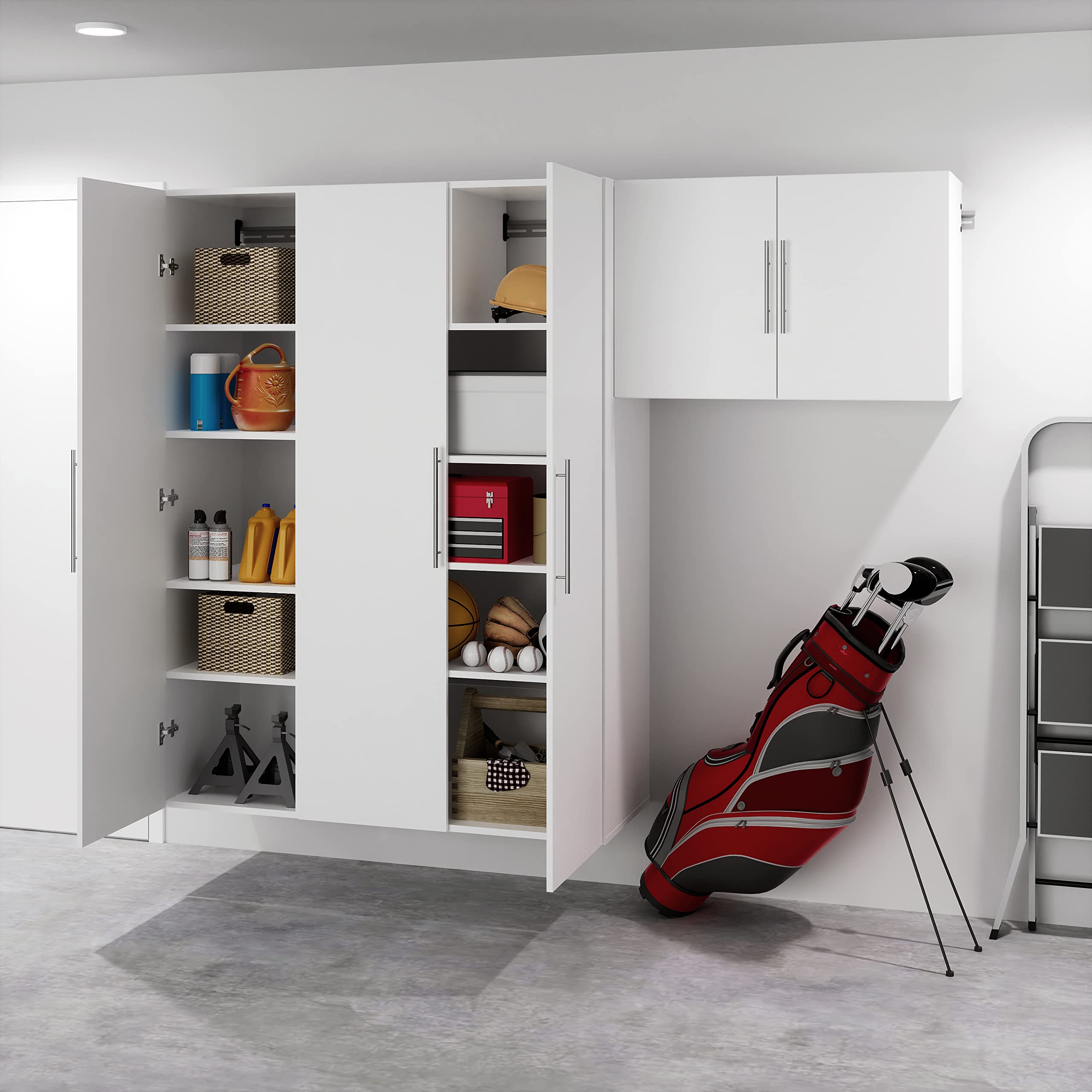 Prepac HangUps 30" Upper Garage Cabinet, Bathroom Cabinet Wall Mount, Laundry Cabinet, Kitchen Wall Cabinet, Ideal for Garage, Kitchen and Laundry Organization 30" W x 24" H x 16" D, White