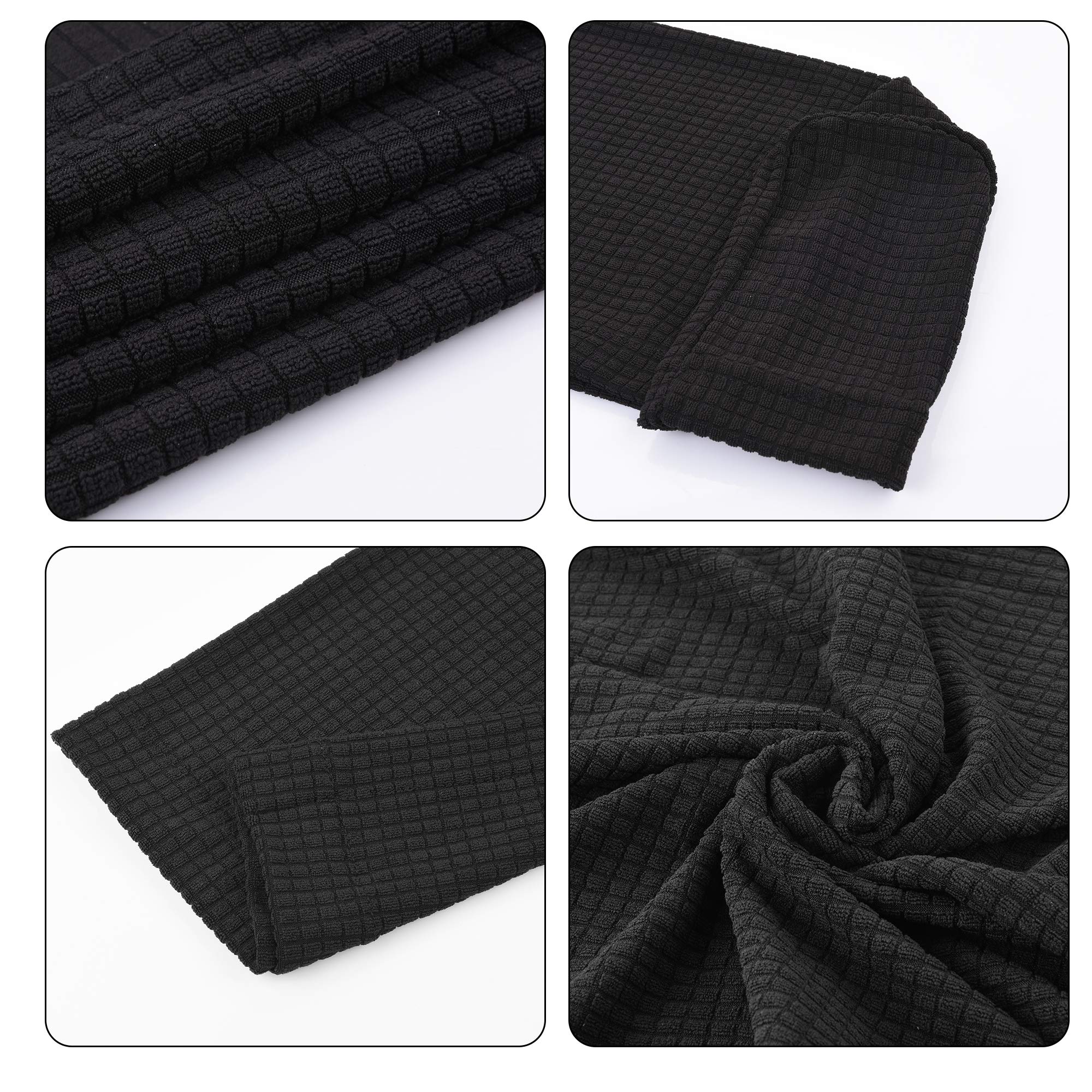 CM Anti-Slip Sofa Armrest Slipcover Anti-dust Armchair Stretch Cover for Sofa Recliner Armchair Couch Protector, One Pair (Black)