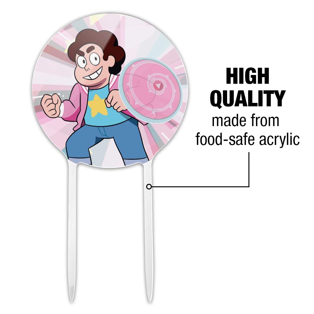 Acrylic Steven Universe Steven Shield Cake Topper Party Decoration for Wedding Anniversary Birthday Graduation