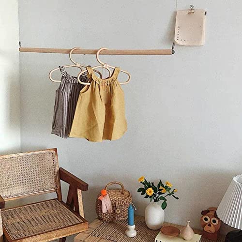 Rattan Hanger Kids Garments Organizer Rack Hat Hanging Hook Hooks Hanger Kids Room Rattan Wall Children's Hanger Decor