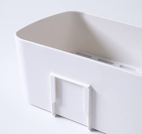 Fineget Plastic Shower Caddy Adhesive Shower Shelves for Wall Bathroom Kitchen Bathtub Rustproof Home Basket Shelf Removable No Drilling Storage Organizer Quick Dry White 4 Pack