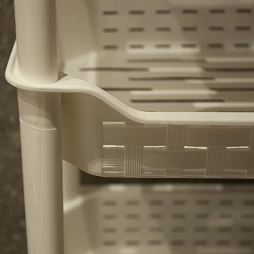 IYAR HOME 3 Tier Shower Caddy Organizer Shelf Standing 12.4 x 9.06 x 18.11 Inches Shower Rack Floor Stand for Bathroom Storage Small Space White