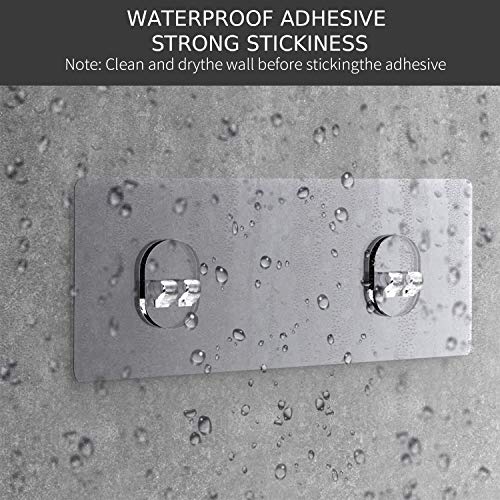 Nieifi Adhesive Corner Shower Caddy Shelf Basket Rack with Hooks, Rust Proof Stainless Steel Bathroom Shelf Shampoo Holder No Drilling 2 Pack