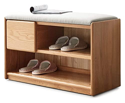 ALDEPO Shoe Cabinet Shoe Cabinet Bench Double Layer of Large Capacity and Simple Stool for Changing Shoes Shoe Cabinet with Sponge Cushion Ottoman Shelf Storage Drawer