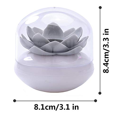 Dofover 2 Pack Creative Lotus Cotton Swab Holder Q-Tips Toothpicks Holder Table Decorate Cotton Bud Storage Box Organizer