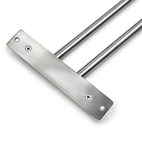 Sumnacon™ Silver Stainless Steel Wall-Mounted Towel Rail Swivel Bars Bathroom Towel Rack Hanger Holder Organizer (2 Bar)