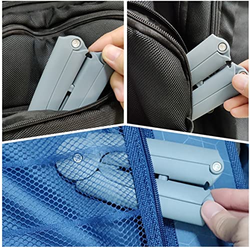 Fineget Travel Hangers Foldable Collapsible Plastic Hangers Portable Non Slip Clothes Hangers for Laundry Car Camping Blue/Gray Hangers Quick Drying (4 Pcs + 8 Clips)