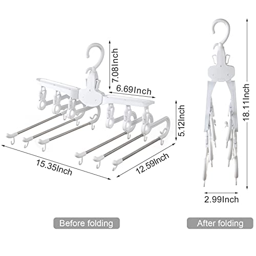 Magic Pants Hangers 2 Pack Space Saving Non-Slip Clothes Hangers Folding Storage 6 in 1 Multiple Layers Multifunctional Uses Rack Organizer for Trousers Scarves Slack KATEI STORY