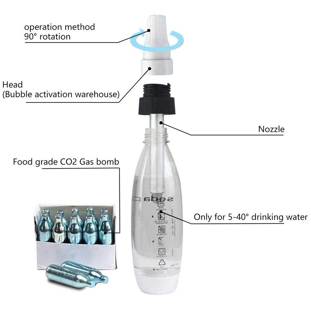 HXZB 1L Soda Siphon Carbonated Seltzer Water Maker Homemade Sparkling Beverages Machine Use Standard CO2 Chargers