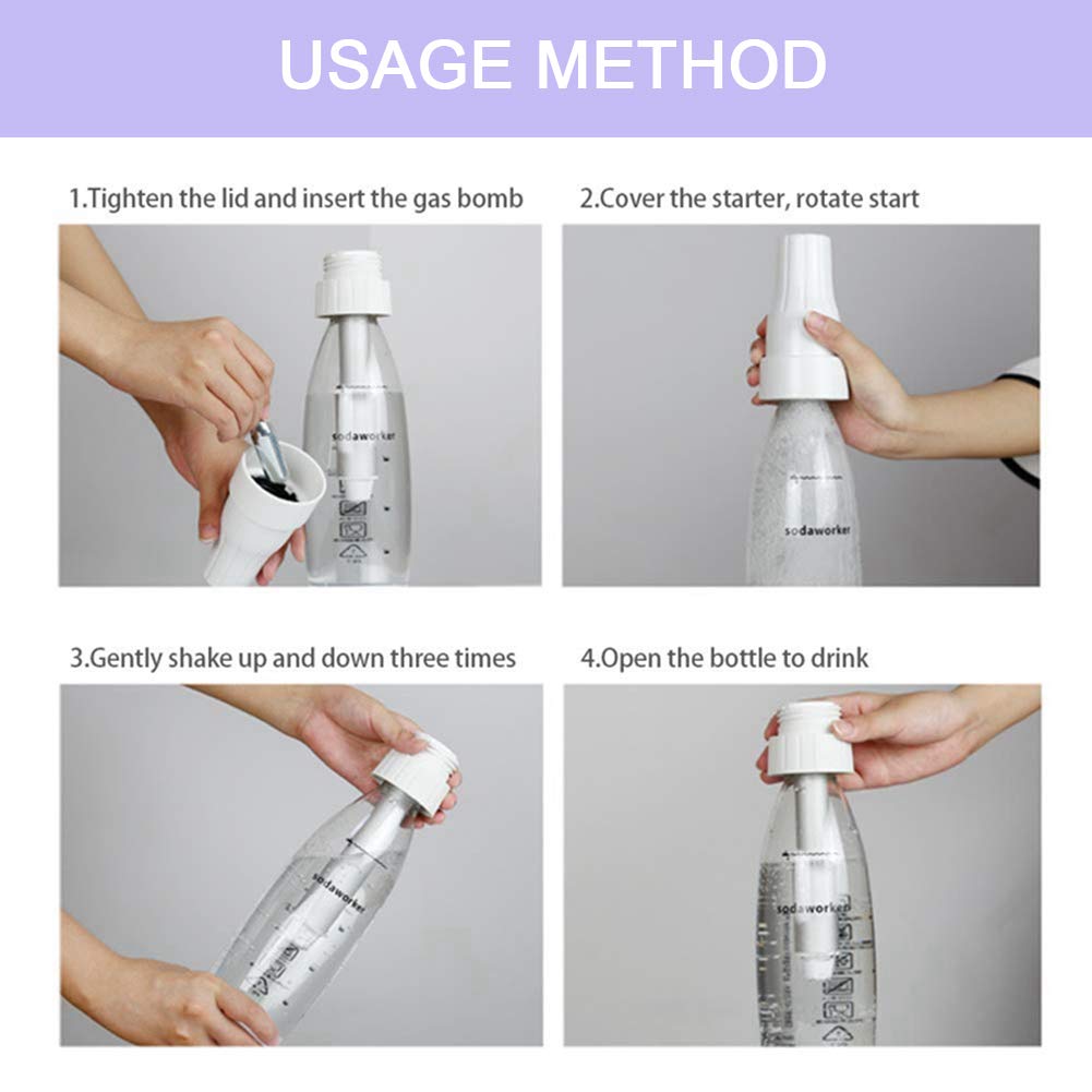 HXZB 1L Soda Siphon Carbonated Seltzer Water Maker Homemade Sparkling Beverages Machine Use Standard CO2 Chargers