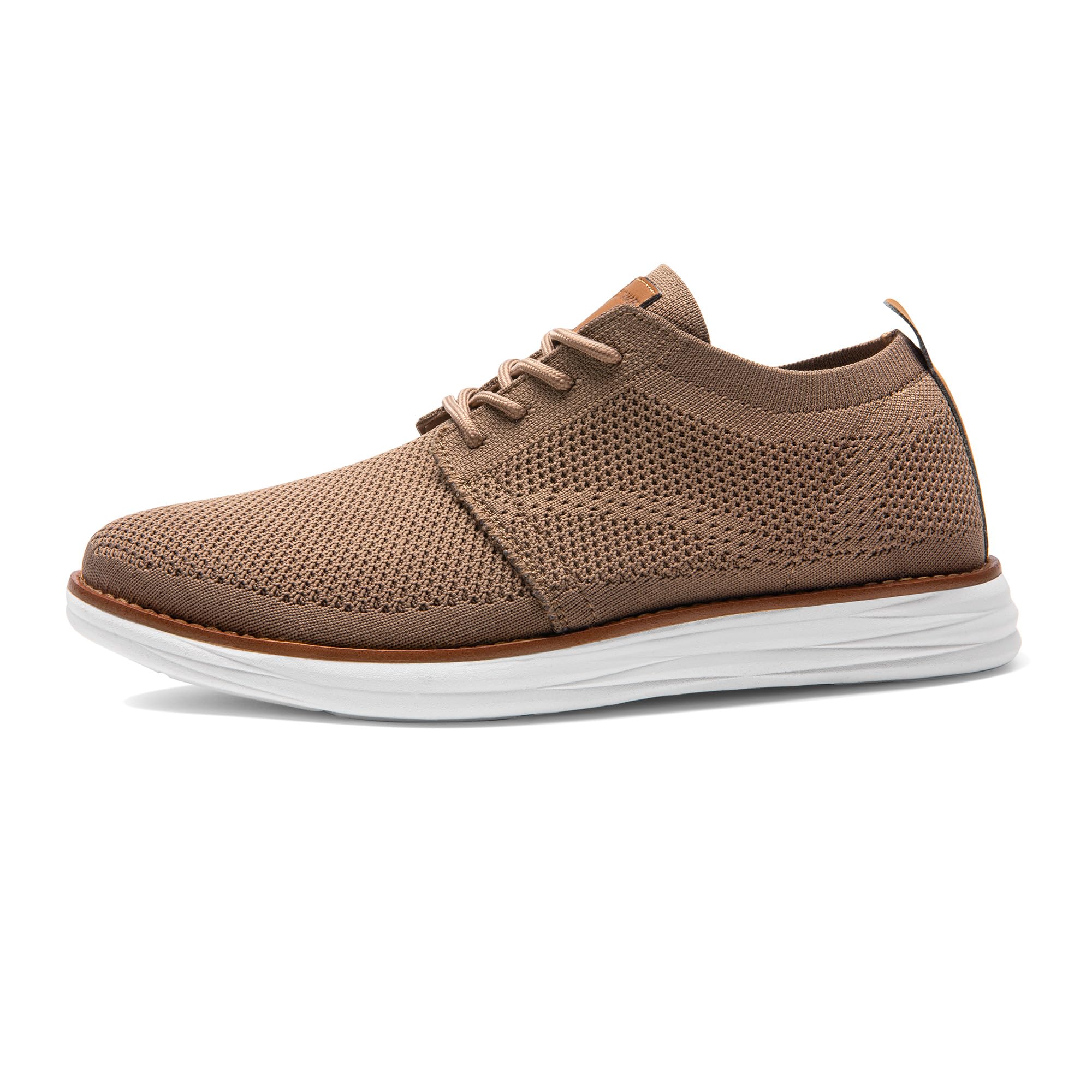 Bruno Marc Men's CoolFlex Breeze Mesh Sneakers Oxfords Lace-Up Lightweight Casual Walking Shoes,Size 12,01 Light/Brown,Grand