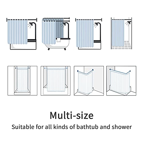 FFjingpu Colorful Chakras Shower Curtain Set Waterproof Washable Polyester Bath Curtain Anti-Slip Rugs Toilet Lid Cover Bath Mat Set(71X71Inch)