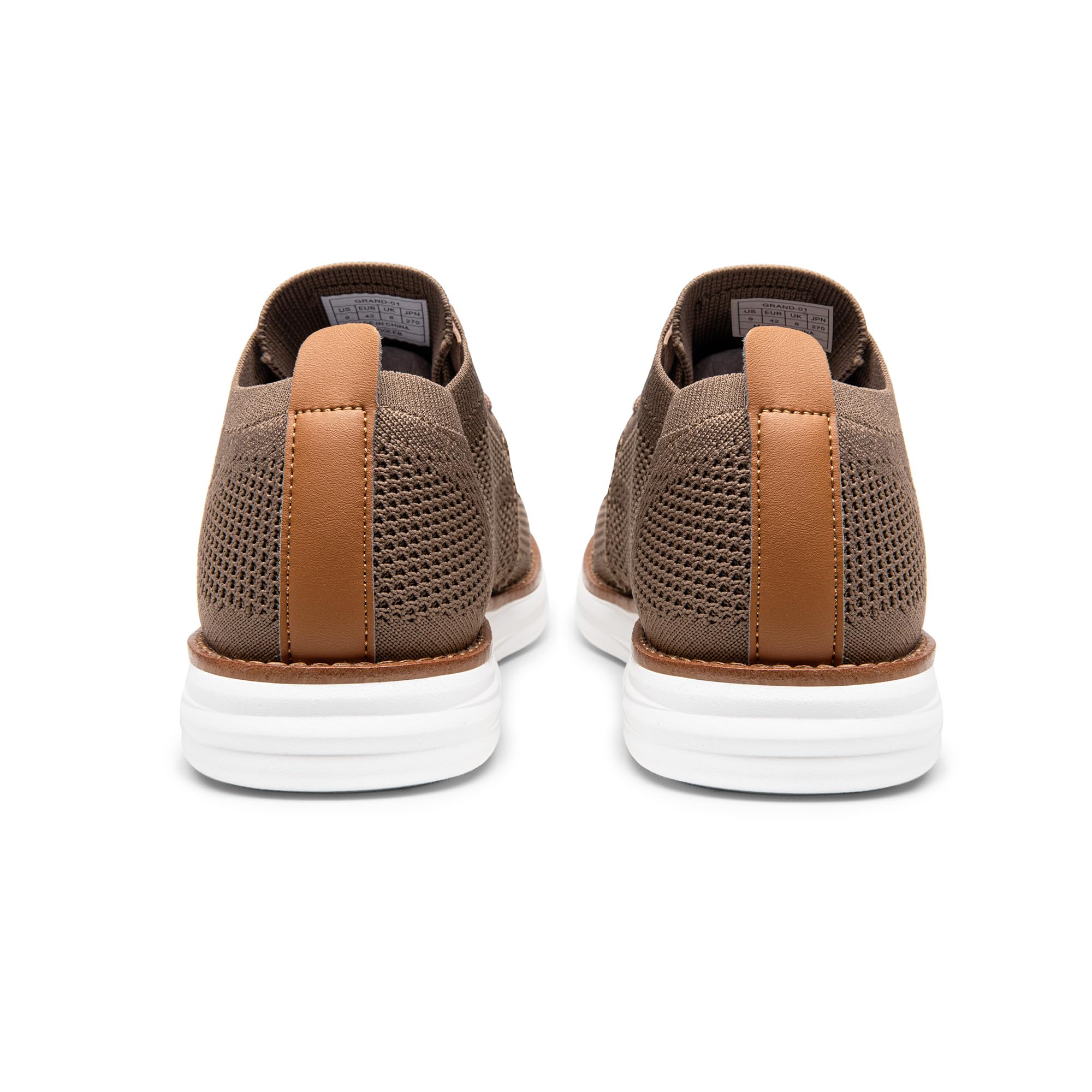 Bruno Marc Men's CoolFlex Breeze Mesh Sneakers Oxfords Lace-Up Lightweight Casual Walking Shoes,Size 12,01 Light/Brown,Grand
