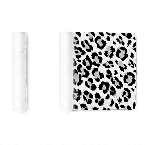 Vantaso Bath Hand Towels Snow Leopard Animal Print,Soft & Absorbent Washcloths Towel for Bathroom Kitchen Hotel Gym Spa