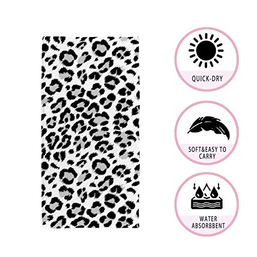 Vantaso Bath Hand Towels Snow Leopard Animal Print,Soft & Absorbent Washcloths Towel for Bathroom Kitchen Hotel Gym Spa