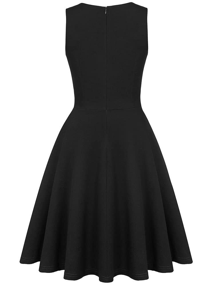 OWIN Women's Vintage Floral Lace Flared A-Line Swing Casual Party Cocktail Dresses Sleeveless