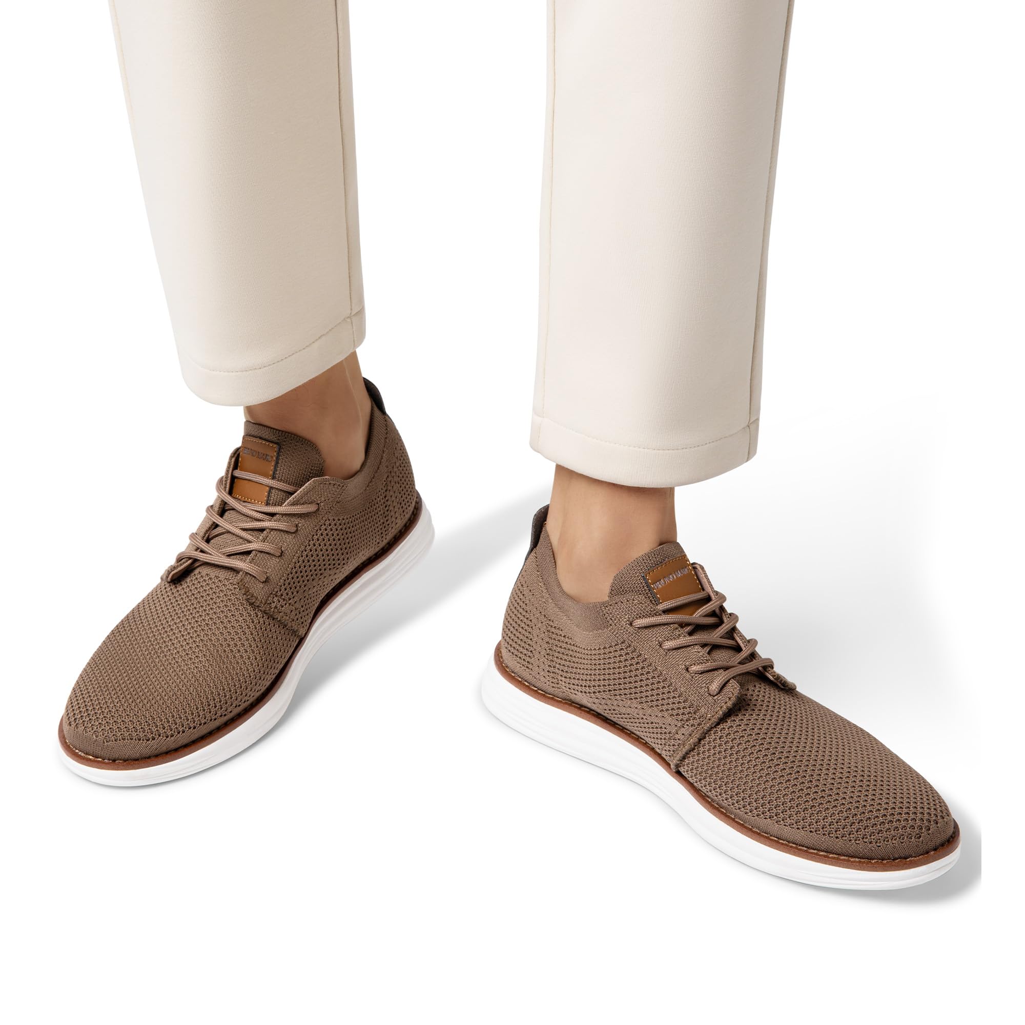 Bruno Marc Men's CoolFlex Breeze Mesh Sneakers Oxfords Lace-Up Lightweight Casual Walking Shoes,Size 12,01 Light/Brown,Grand