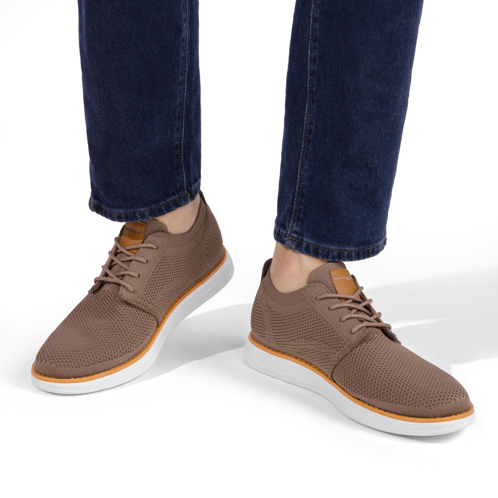 Bruno Marc Men's CoolFlex Breeze Mesh Sneakers Oxfords Lace-Up Lightweight Casual Walking Shoes,Size 12,01 Light/Brown,Grand