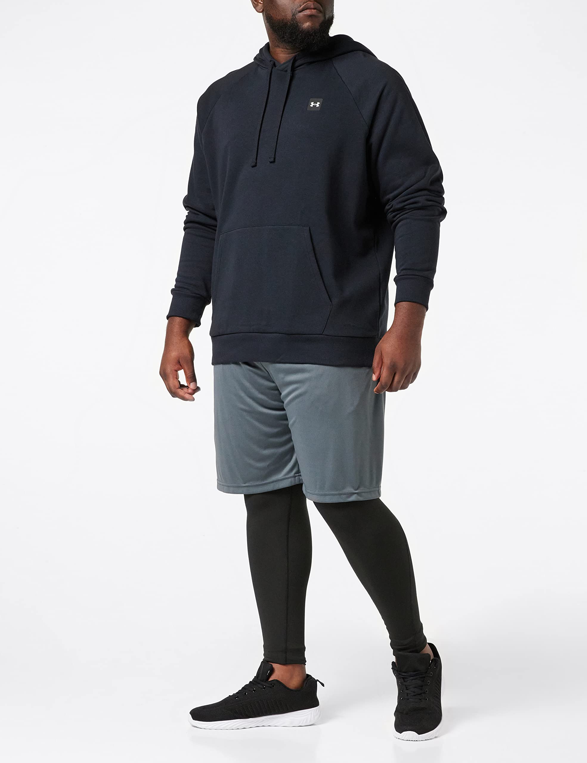 Under Armour Mens Rival Fleece Hoodie , Black (001)/Onyx White , Medium