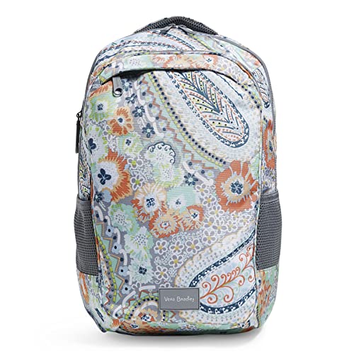 Vera Bradley Women's Recycled Lighten Up Reactive Grand Backpack, Citrus Paisley, One Size