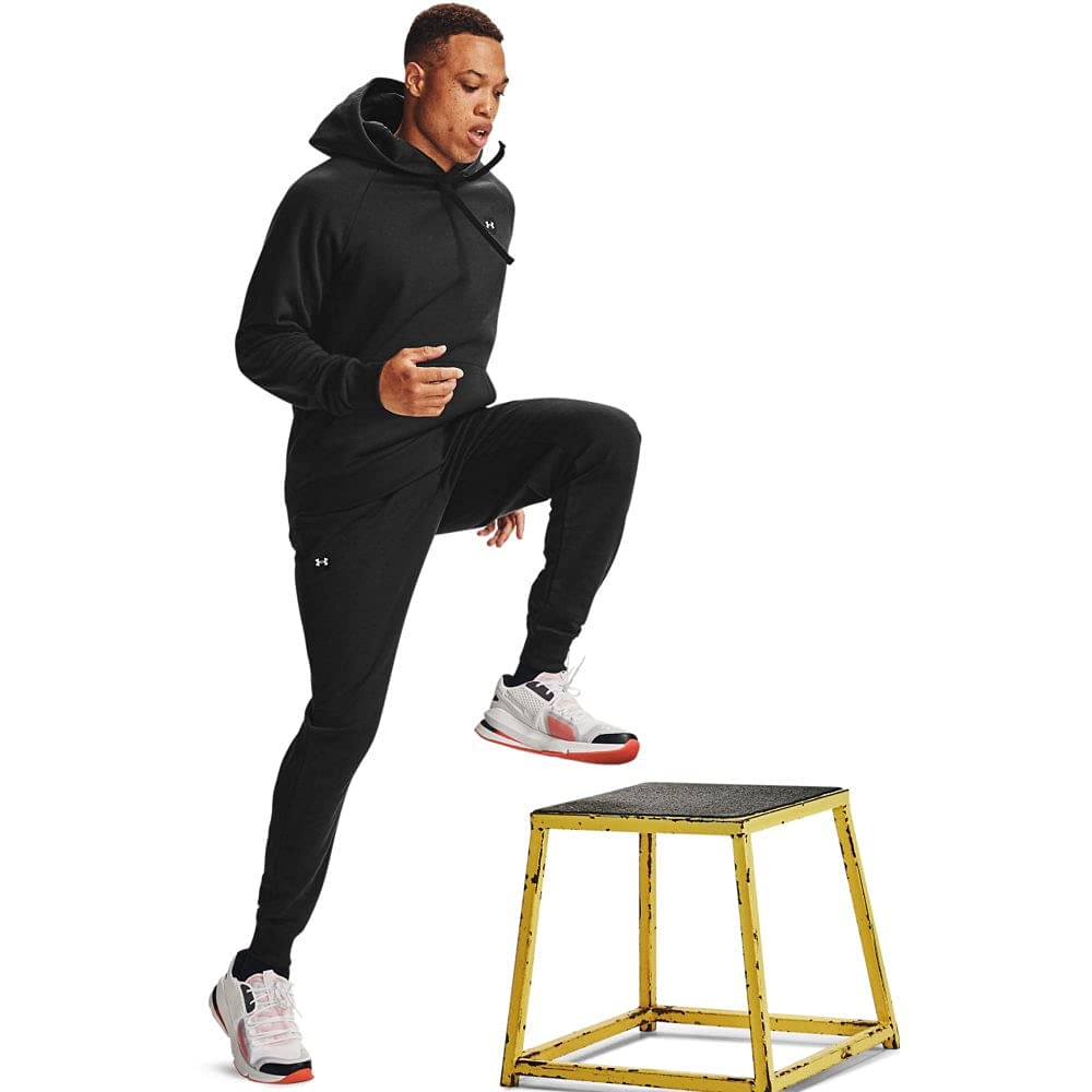 Under Armour Mens Rival Fleece Hoodie , Black (001)/Onyx White , Medium