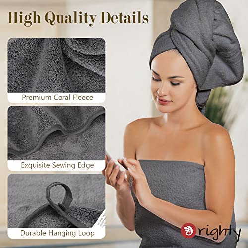 Orighty Bath Towel Set Pack of 2(27’’ x 54’’) - Soft Feel Bath Towel Sets, Highly Absorbent Microfiber Towels for Body, Quick Drying, Microfiber Bath Towels for Sport, Yoga, SPA, Fitness - Grey