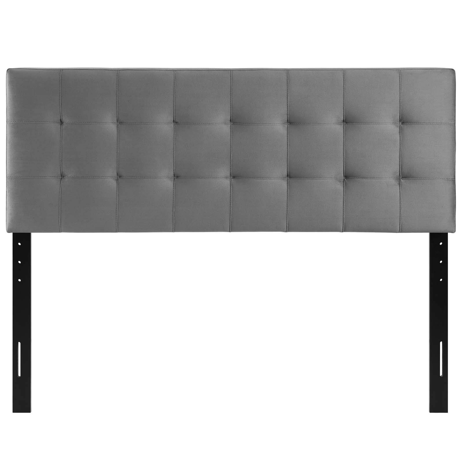 Modway Lily Biscuit Tufted Full Performance Velvet Headboard, Gray