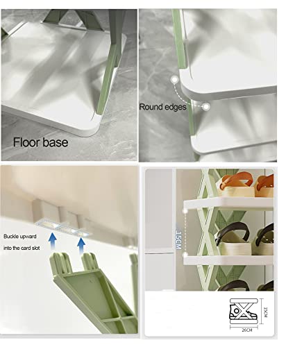 Shoe Rack - Shoe Organizer 5 Tiers for Closet Narrow, Plastic Shoe Rack Storage Organizer for Entryway, Space Saving Shoe Stand Cabinet for Bedroom Cloakroom Hallway Garage. (Light Blue)