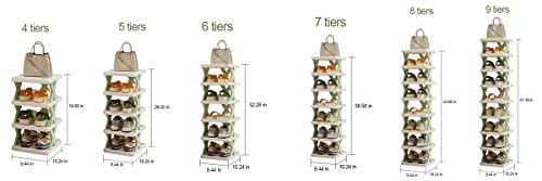 Shoe Rack - Shoe Organizer 5 Tiers for Closet Narrow, Plastic Shoe Rack Storage Organizer for Entryway, Space Saving Shoe Stand Cabinet for Bedroom Cloakroom Hallway Garage. (Light Blue)