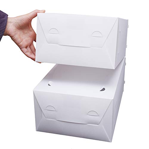 LOYALHEARTDY 20 PCS Shoe Storage Boxes Clamshell Clear Shoe Boxes Stackable Plastic Shoe Boxes with Lids Foldable Shoe Sneaker Containers Easy Assembly Home Shoe Organizer For Sneaker Storage