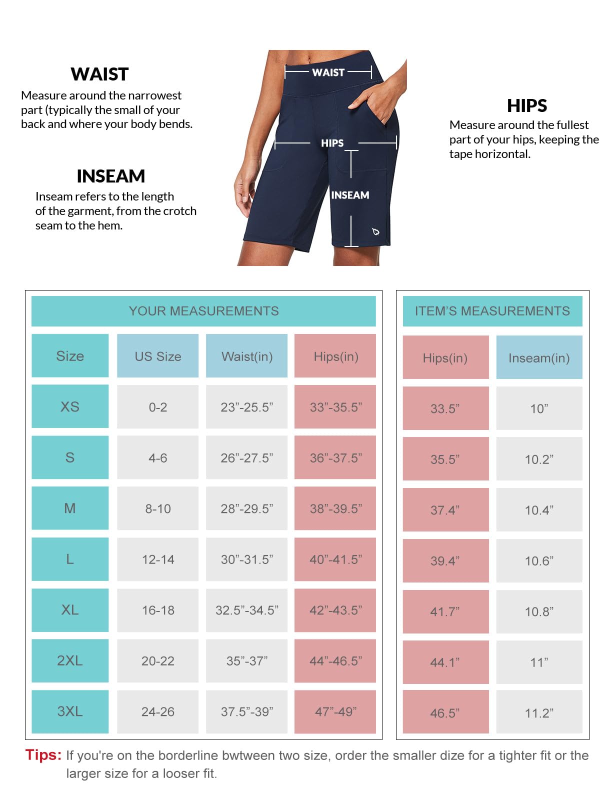 BALEAF Women's 10" Bermuda Long Shorts Running Athletic Shorts High Waisted Casual Summer Knee Length Black Size XL